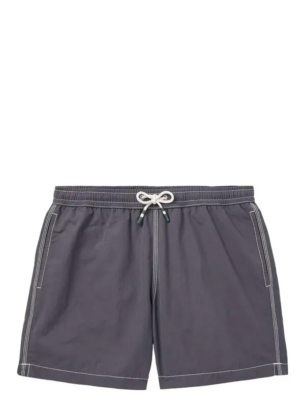 Hartford Straight-leg Mid-length Swim Shorts - Gray