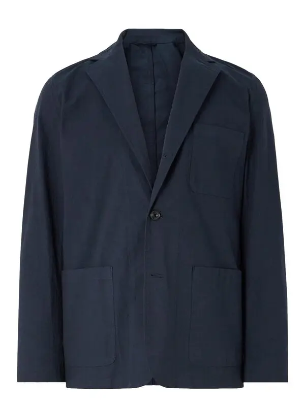 Hartford Jonny Unstructured Stretch-cotton Suit Jacket - Blue