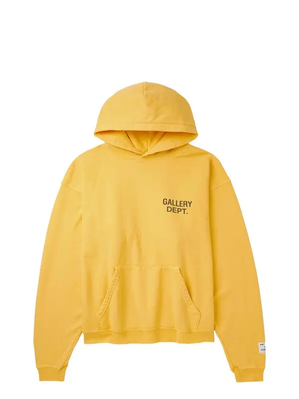 GALLERY DEPT. 90's Oversized Logo-print Hoodie - Yellow