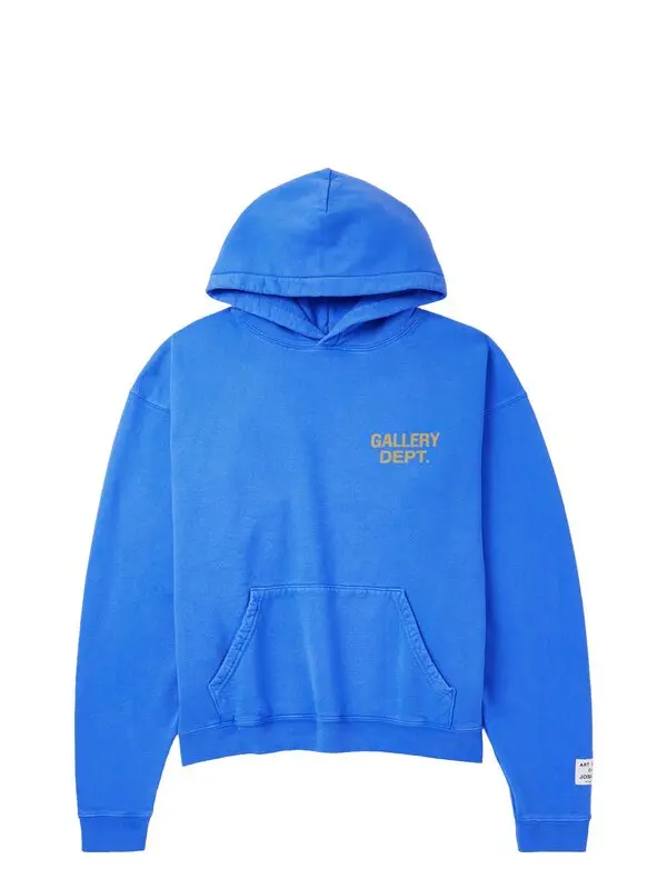GALLERY DEPT. 90's Oversized Logo-print Hoodie - Blue