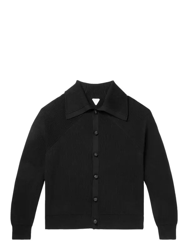 Bottega Veneta Ribbed Cotton Cardigan - Black