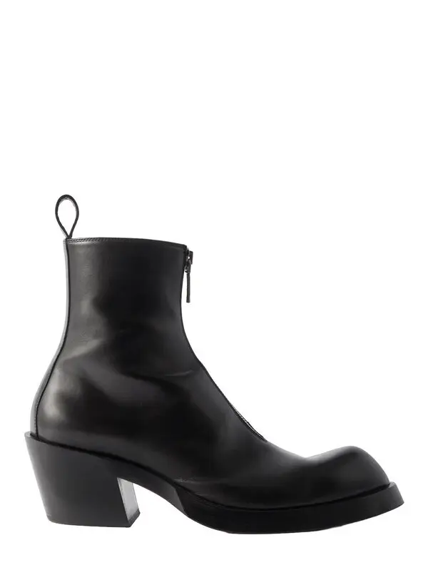 Alexander McQueen Sparrow Leather Ankle Boots - Black