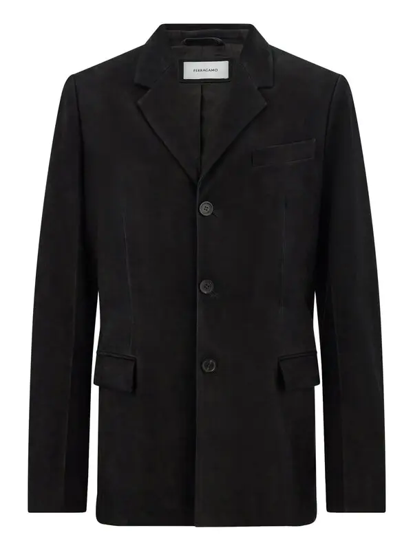 FERRAGAMO Nubuck Blazer - Black