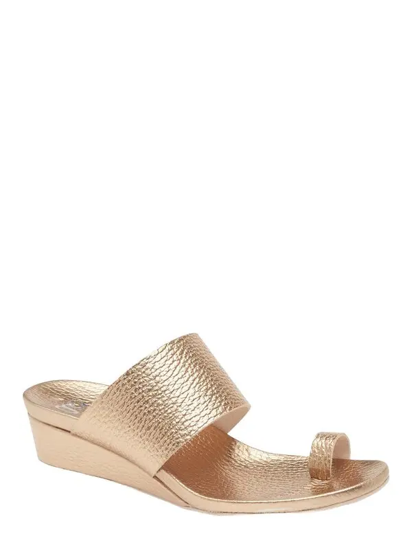 PEDRO GARCIA Weilis Wedge Slide Sandal - Cava Cervo Lame