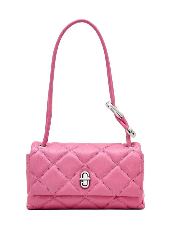 Marc Jacobs Dual Chain Diamond Quilted Convertible Leather Shoulder Bag - Bow Pink
