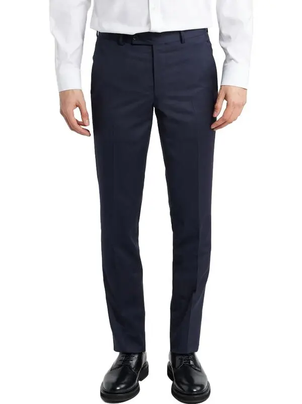 ALLSAINTS Ross Slim Fit Tapered Stretch Wool Pants - Navy