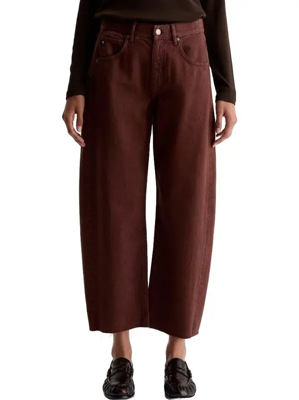 Ag Hattie High-rise Barrel Jeans - Chestnut
