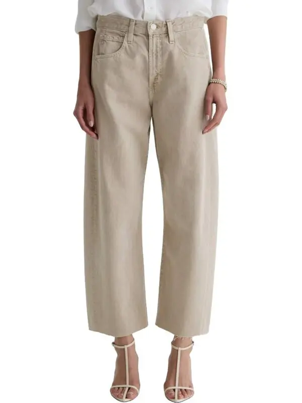 Ag Hattie High-rise Barrel Jeans - Sulfur Light Taupe