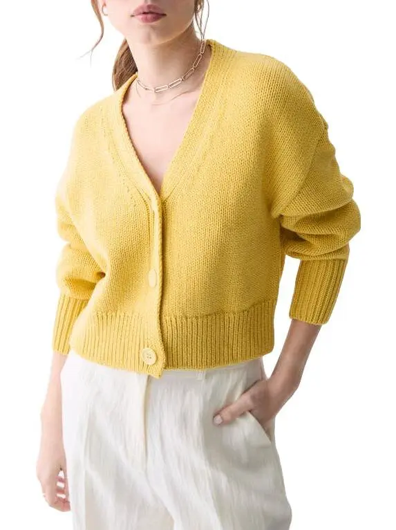 Deluc Déluc. Ayden Chunky Crop Cardigan - Yellow