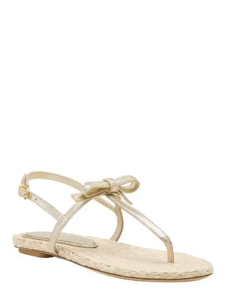 STUART WEITZMAN Felicity Espadrille Slingback Sandals - Light Gold/ Natural