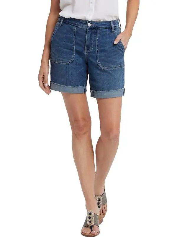NYDJ Diana Relaxed Cuff Denim Shorts - Valencia Surf