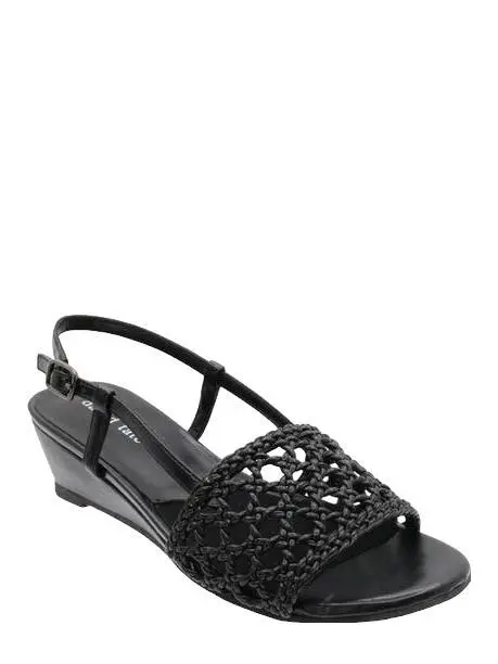 DAVID TATE Danza Slingback Wedge Sandal - Black