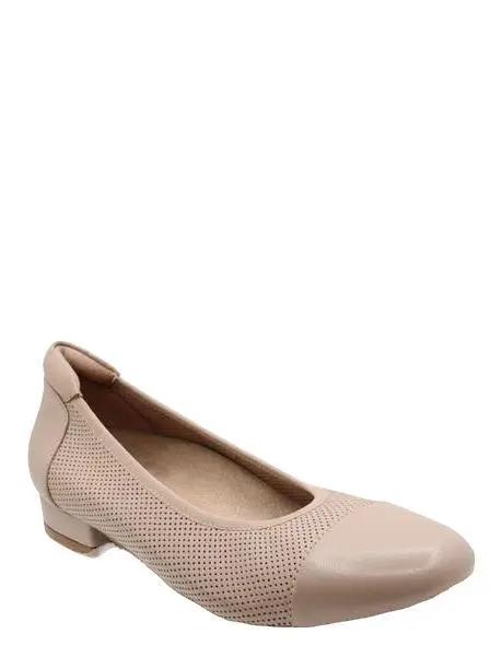 DAVID TATE Newton Cap Toe Flat - Taupe