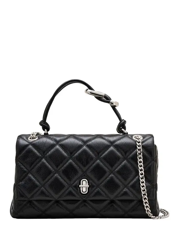 Marc Jacobs Dual Chain Diamond Quilted Leather Shoulder Bag - Black