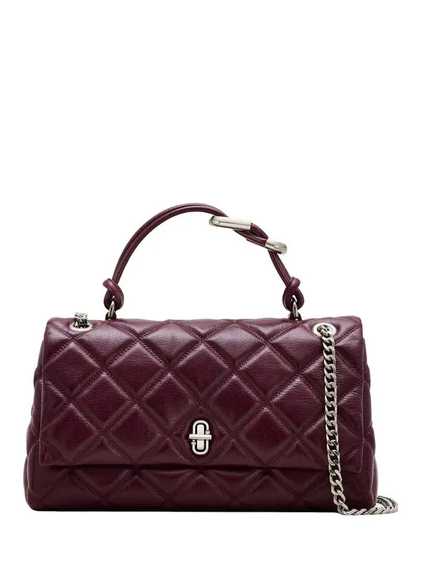 Marc Jacobs Dual Chain Diamond Quilted Leather Shoulder Bag - Dark Plum