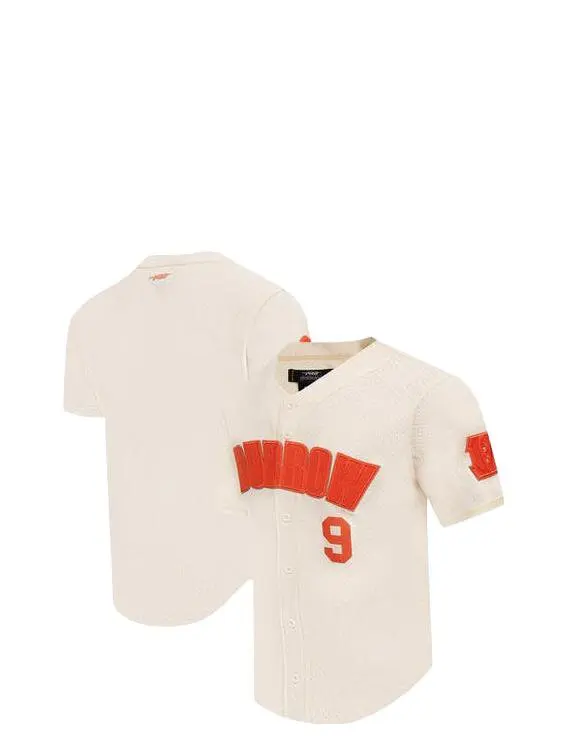 PRO STANDARD Joe Burrow Cincinnati Bengals Triple Tonal Button-up Baseball Jersey - Cream
