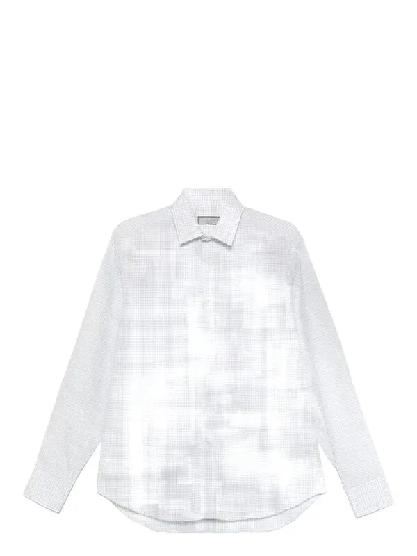 Canali Check Shirt - White