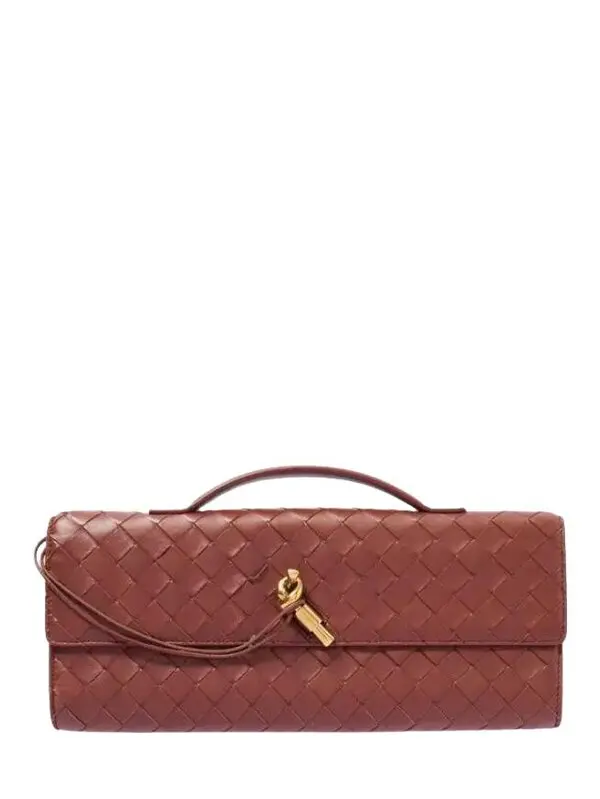Bottega Veneta Long Andiamo Intrecciato Clutch - Red