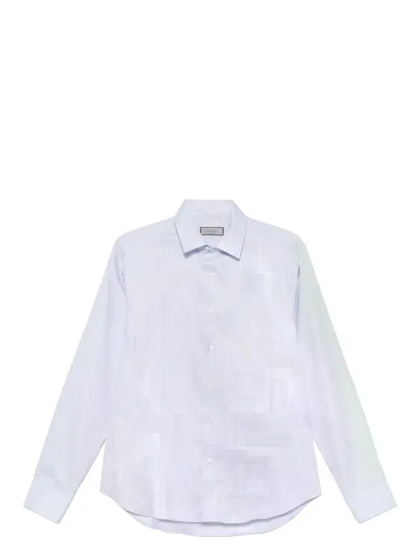 Canali Micro Check Shirt - Blue