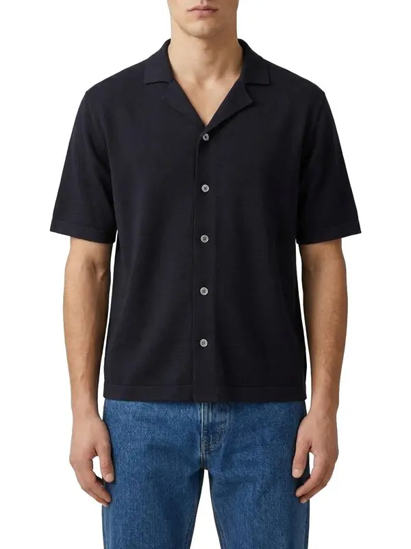 Aspesi Knitted Shirt - Navy