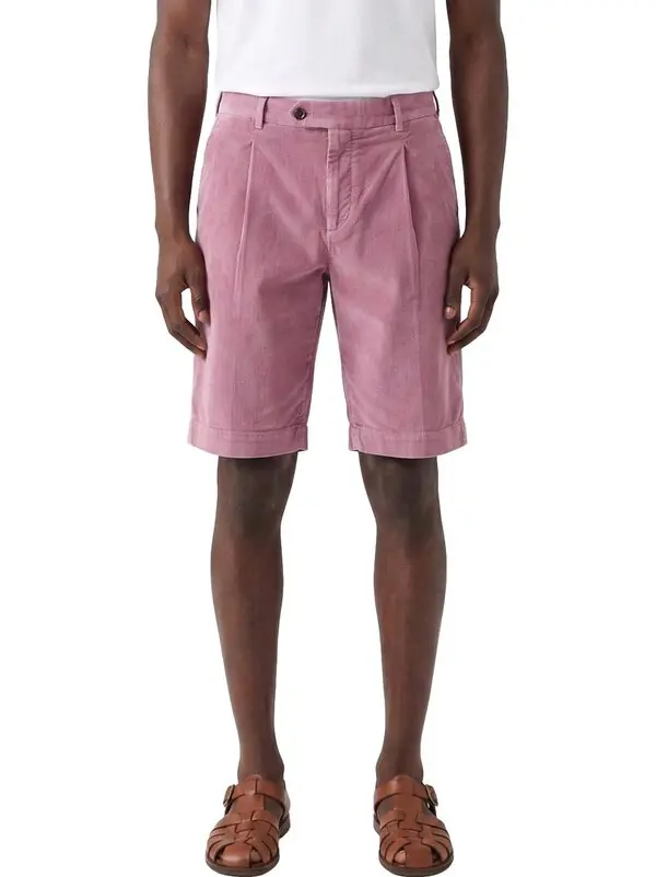 PT TORINO Pleated Corduroy Shorts - Fuchsia