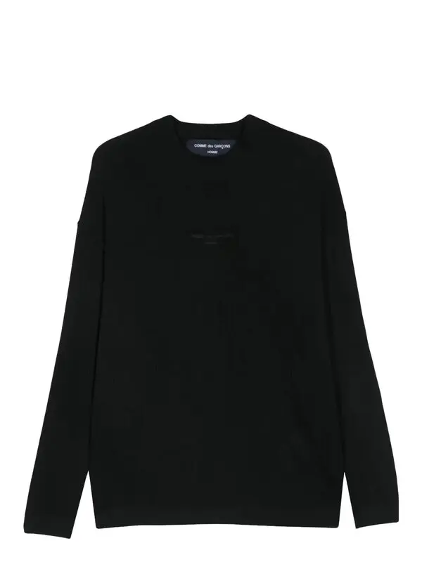Comme Des Garçons Logo-embroidered Jumper - Black