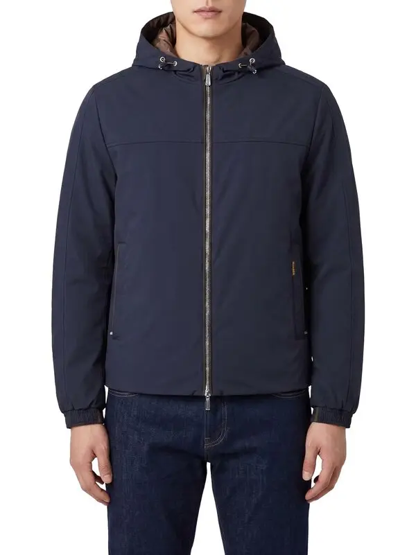 MOORER Zip-up Hooded Jacket - Blue