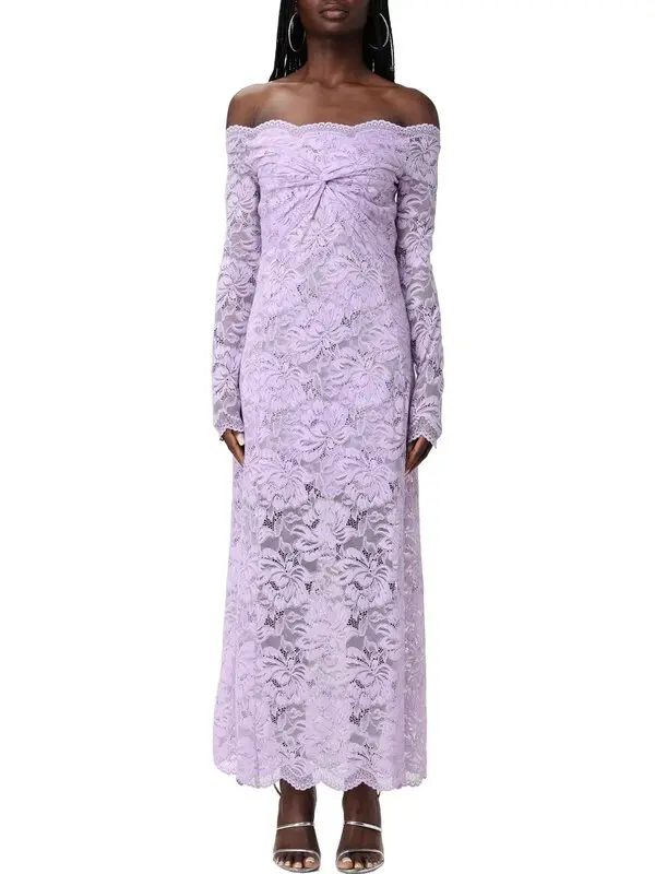 Rabanne Off-shoulder Lace Maxi Dress - Lavander