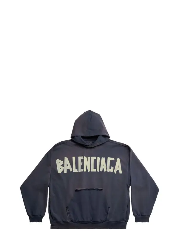Balenciaga Ripped Pocket Hoodie - Blue