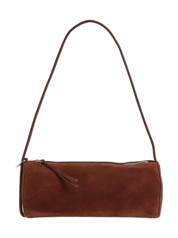 REFORMATION Simona Cylinder Shoulder Bag - Espresso Suede