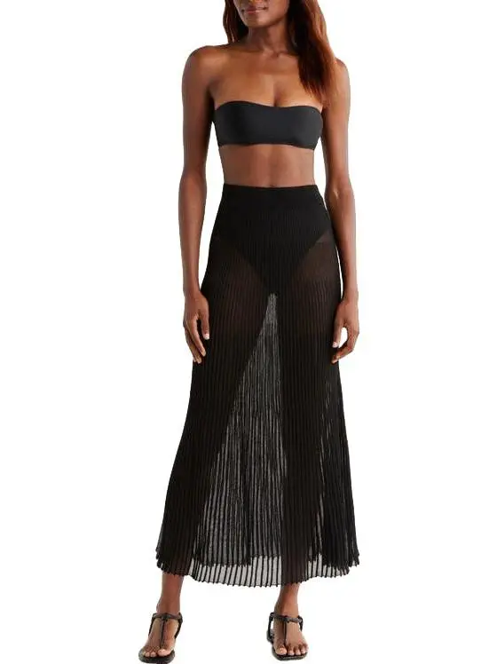 Solid & Striped The Theresa Semisheer Maxi Skirt - Noir