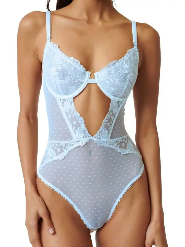 KAT THE LABEL Nicolette Underwire Teddy - Cornflower
