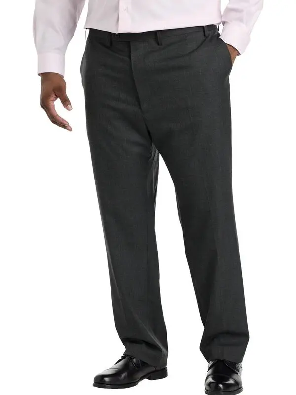 TALLIA Windowpane Check Pattern Suit Pants - Charcoal