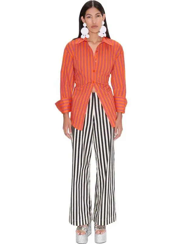 SIMONMILLER Pia Poplin Pant - Black/white Stripe