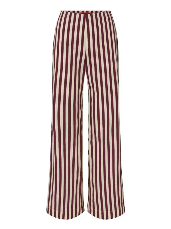 SIMONMILLER Pia Poplin Pant - Bordeaux Stripe