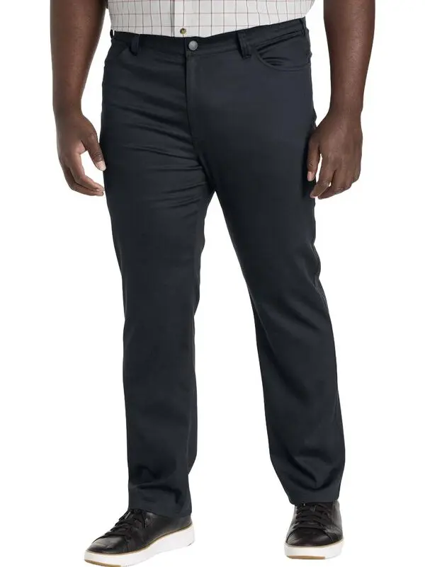 OAK HILL BY DXL Big & Tall Straight Fit 5-pocket Tech Pants - Anthracite