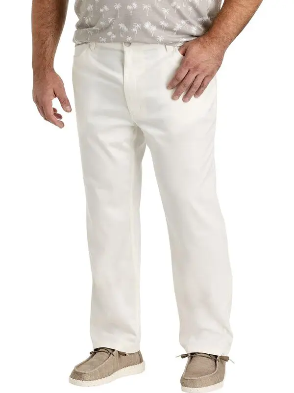 OAK HILL BY DXL Big & Tall Straight Fit 5-pocket Tech Pants - Coconut Milk