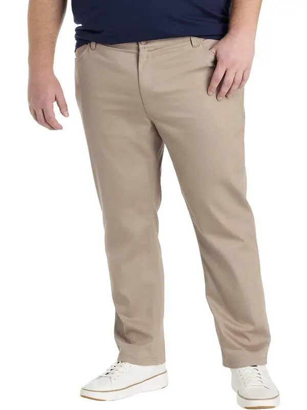 OAK HILL BY DXL Big & Tall Straight Fit 5-pocket Tech Pants - Dune