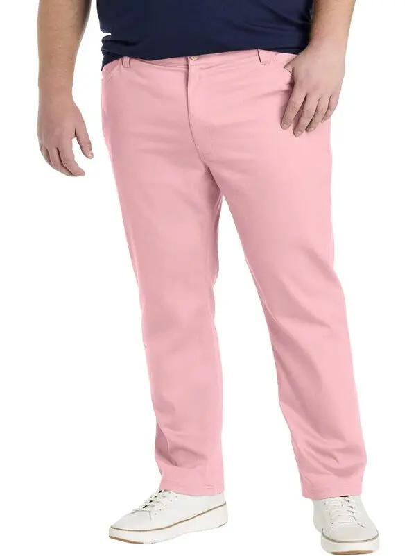 OAK HILL BY DXL Big & Tall Straight Fit 5-pocket Tech Pants - Silver Pink