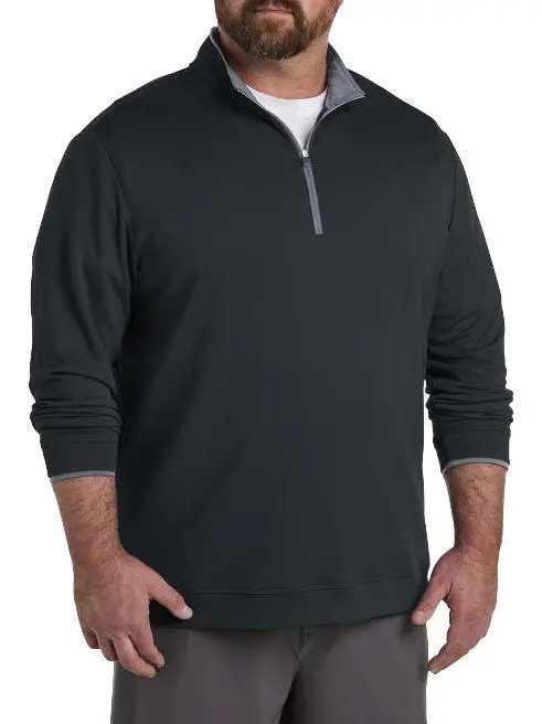 Adidas Big & Tall 1/4-zip Performance Pullover - Black/grey