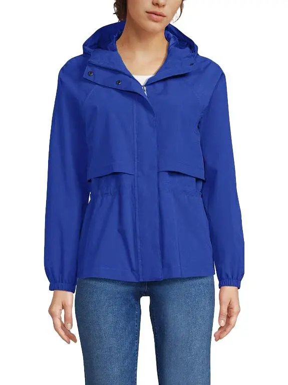 LANDS' END Squall Packable Rain Jacket - Blue Breeze