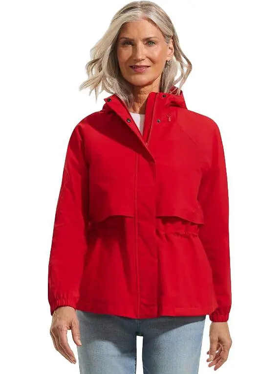 LANDS' END Squall Packable Rain Jacket - Compass Red