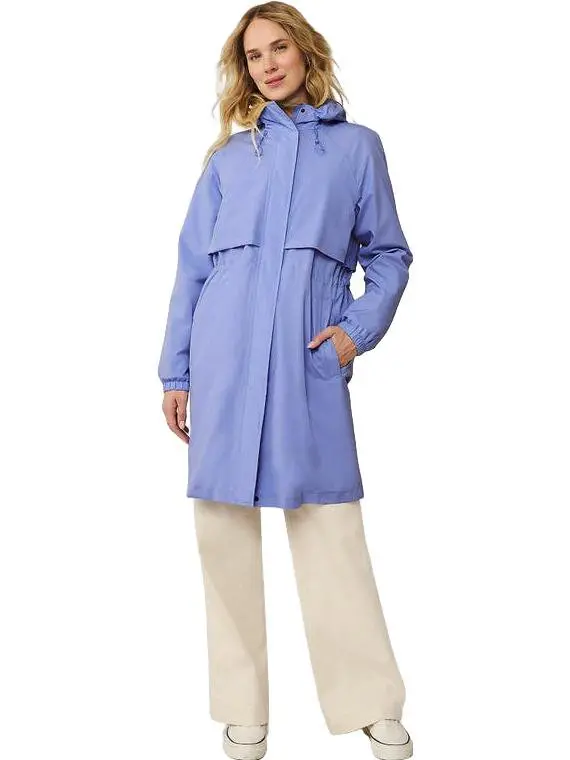 LANDS' END Squall Packable Long Raincoat - Light Periwinkle
