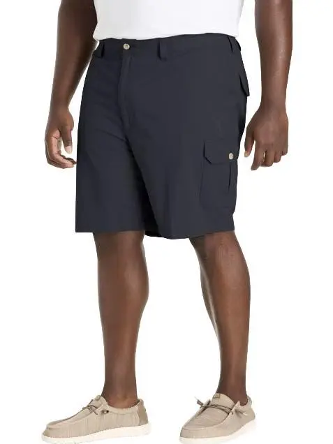 HARBOR BAY BY DXL Big & Tall Continuous Comfort Cotton Cargo Shorts By - Black