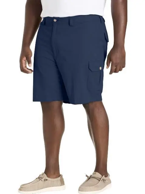HARBOR BAY BY DXL Big & Tall Continuous Comfort Cotton Cargo Shorts By - Navy