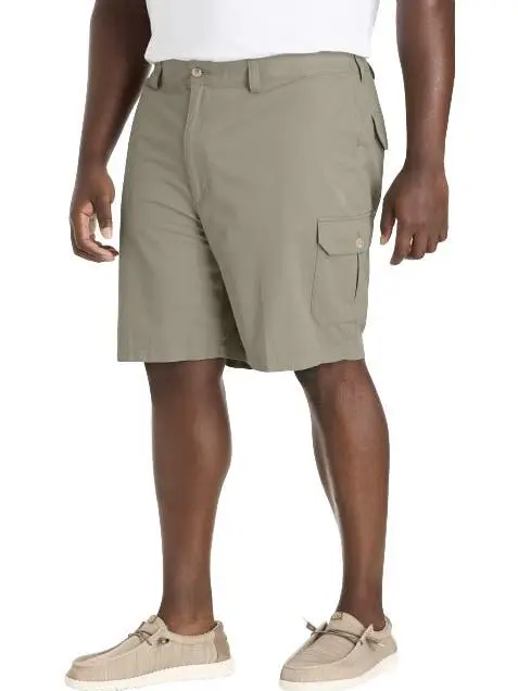 HARBOR BAY BY DXL Big & Tall Continuous Comfort Cotton Cargo Shorts By - Olive