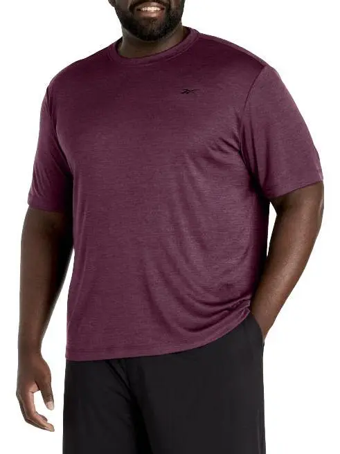 REEBOK Big & Tall Id Train Melange Performance Tee - Black Cherry