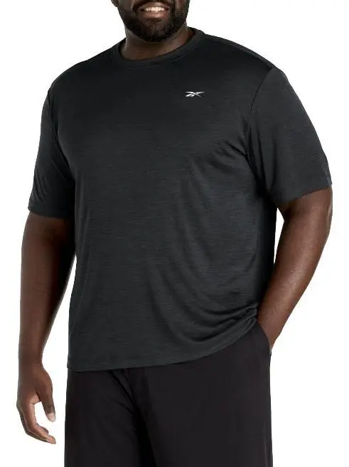 REEBOK Big & Tall Id Train Melange Performance Tee - Black
