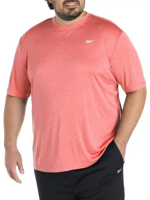 REEBOK Big & Tall Id Train Melange Performance Tee - Sunset Coral