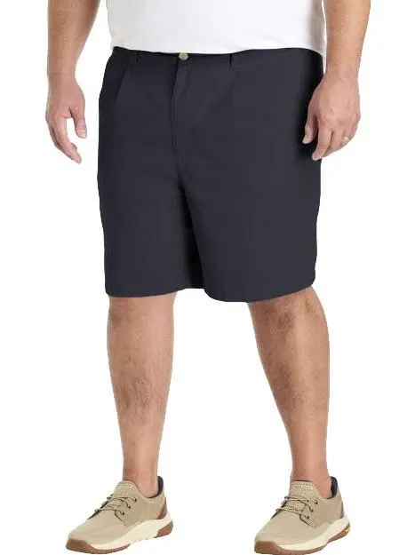 HARBOR BAY BY DXL Big & Tall Waist-relaxer Pleated Shorts - Black